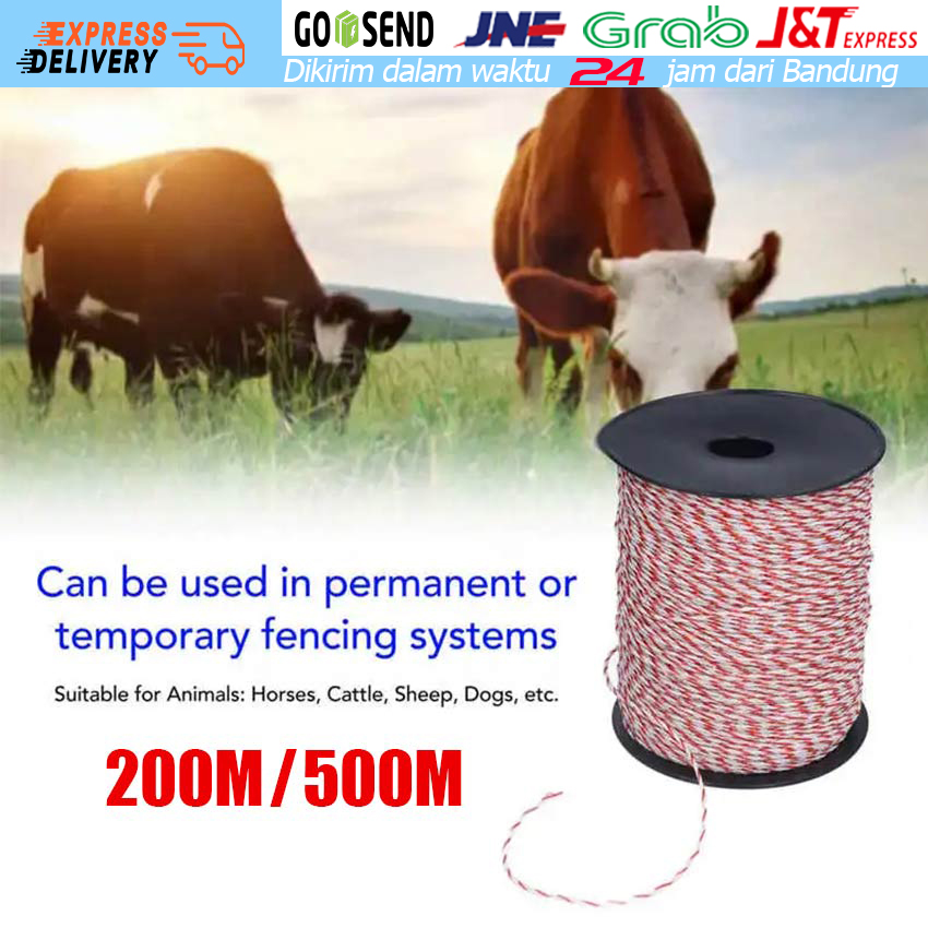 200/500M Kawat Pagar Kandang Listrik Polytwire Diameter 2Mm Kawat Pagar ...