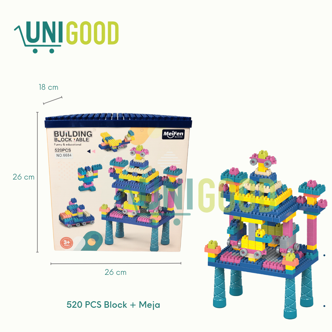 UNIGOOD - Mainan Edukasi Balok Meja Lego Building Block Table | Lazada ...