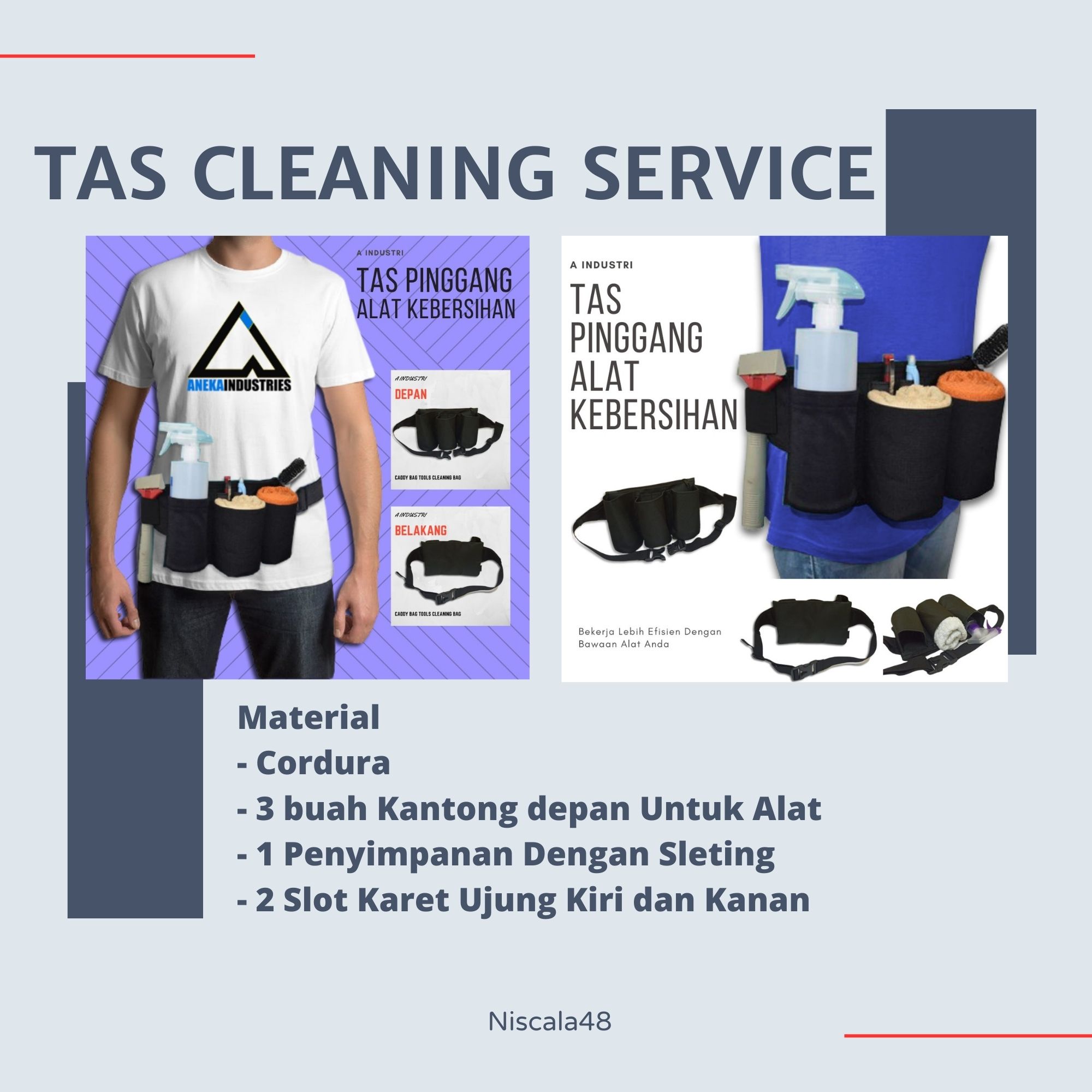 Caddy Bag Tas Cleaning Service Tas Peralatan Petugas Kebersihan Caddy ...