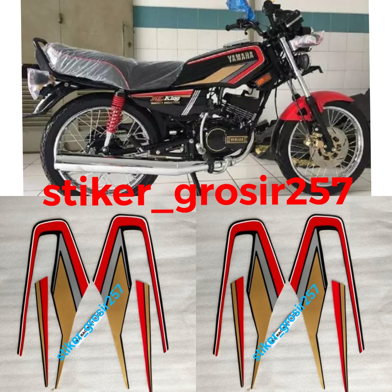 STIKER STRIPING LIS LES POLET BODY MOTOR YAMAHA RX KING 1992 MERAH ...