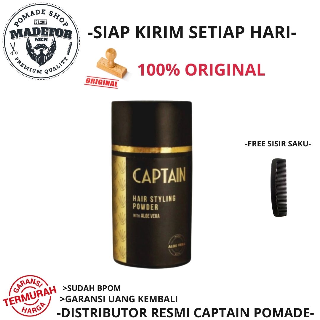 CAPTAIN HAIR POWDER CAPTAIN POMADE POWDER MATTE FINISH FREE SISIR SAKU ...