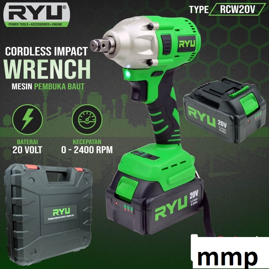 Ryu Mesin Bor Baterai Buka Pasang Baut 1/2 Inch + Koper / Ryu Cordless ...