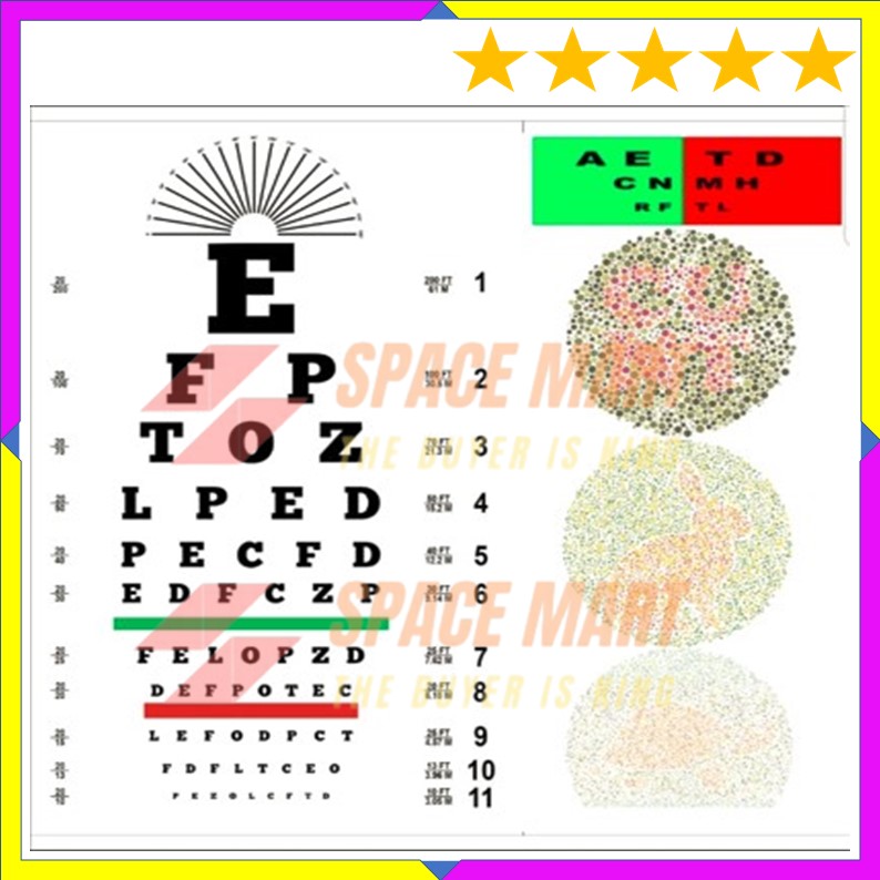 Snellen Chart Premium Ishihara Alfabet Snellen Angka E Chart Visus ...