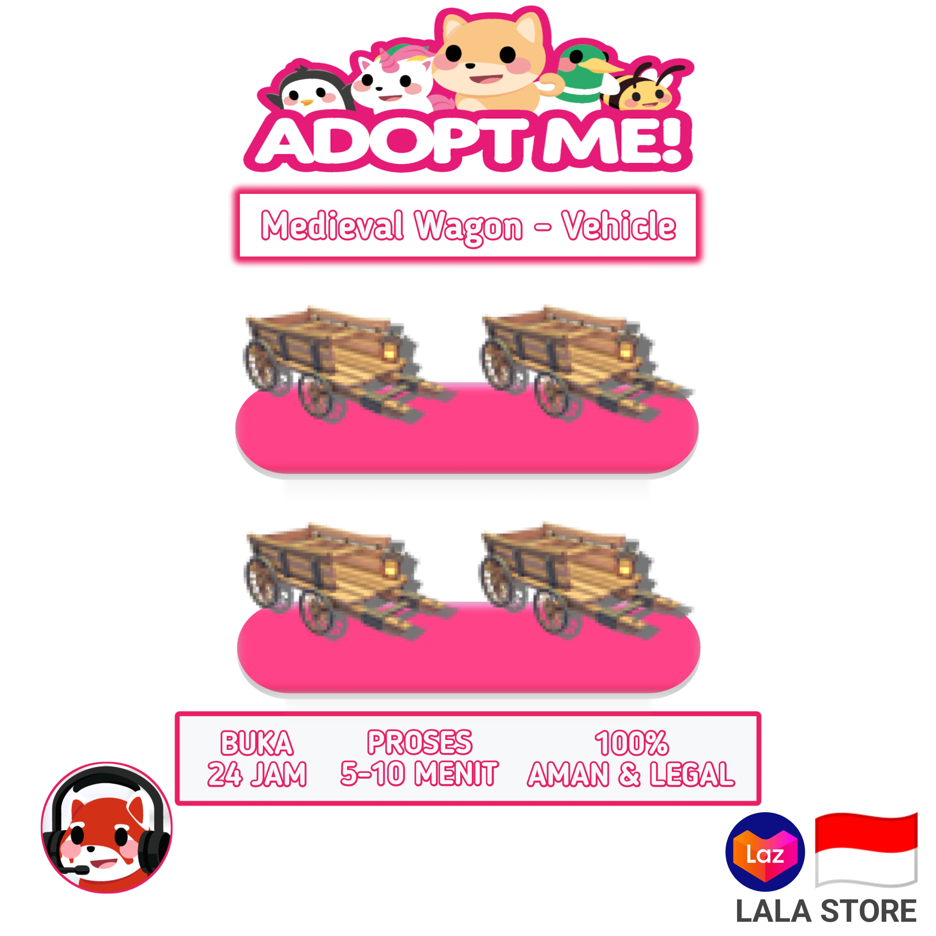 Adopt Me Vehicle - Medieval Wagon - Roblox | Lazada Indonesia