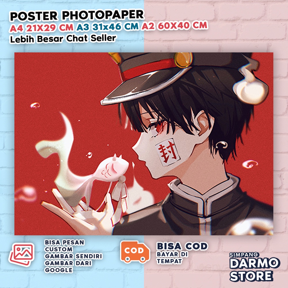 Poster Jibaku Shounen Hanako-kun Hanako Yashiro Nene Kou Hiasan Dinding ...