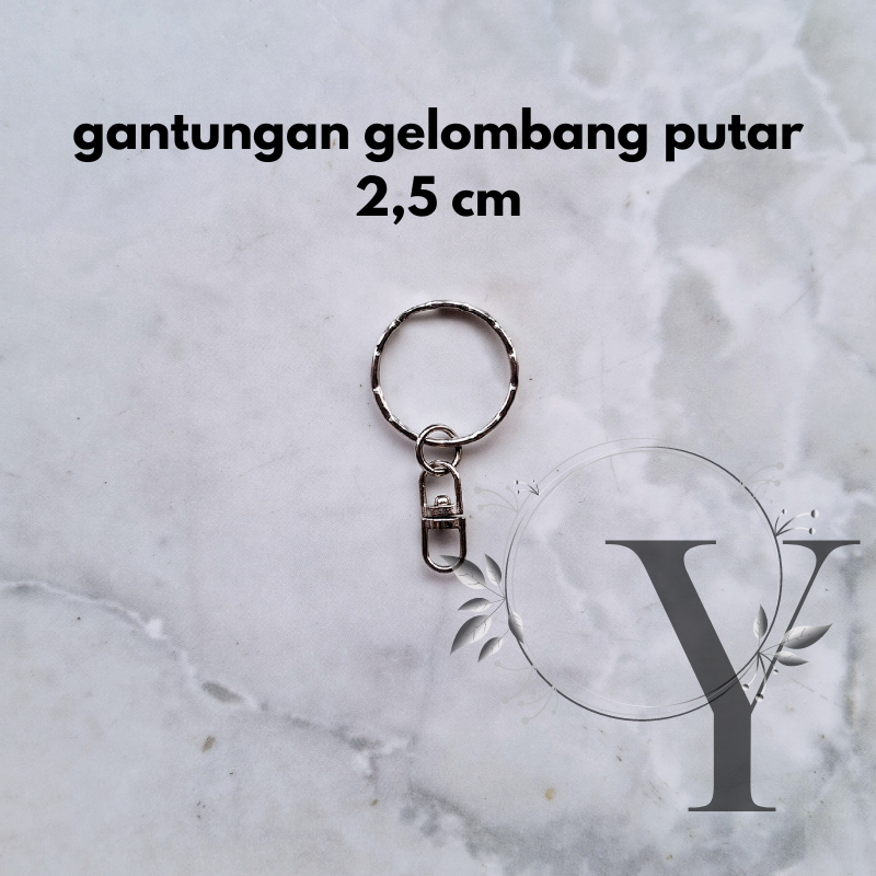 GANCI RING ULIR PUTAR GANTUNGAN KUNCI RANTAI SILVER RING GANCI ...