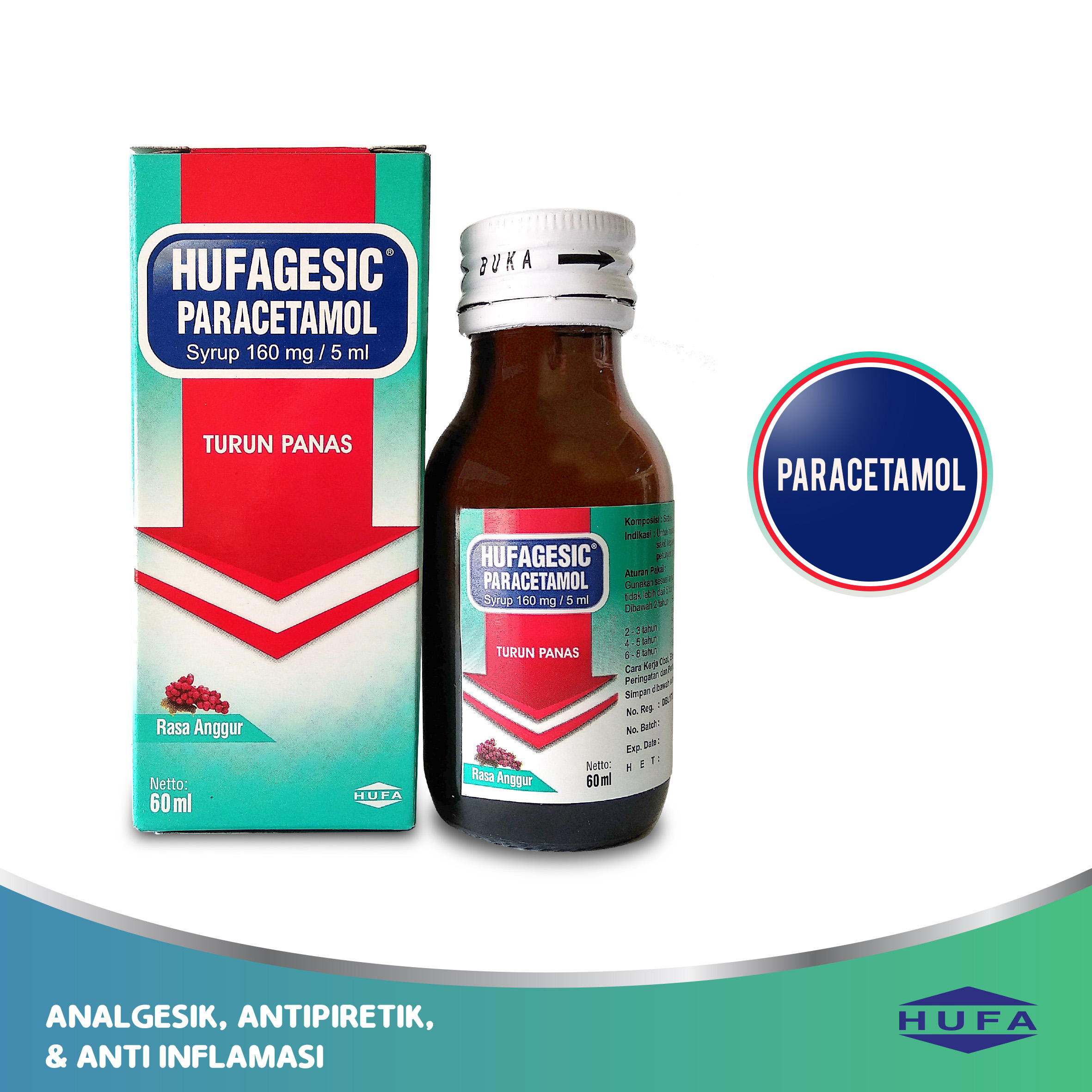 Hufagesic 160 - Paracetamol Obat Demam Turun Panas Sakit Kepala Nyeri ...
