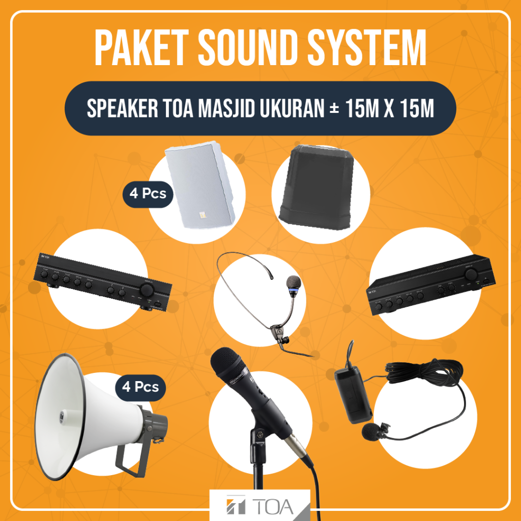 Paket Sound System Speaker Masjid TOA Ukuran 20m x 20m | Lazada Indonesia