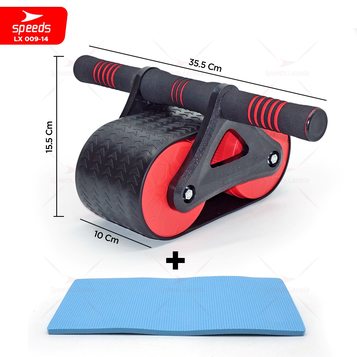 Roller Exercise SPEEDS Fitness Wheel Abdominal Workout with Knee Mat Ab ...