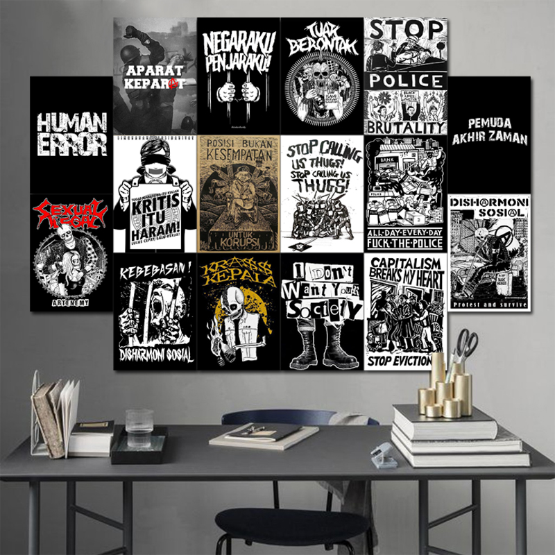 (isi 16-40pcs) Poster Dinding Aesthetic Ukuran A6 A5 A4 Democracy ...