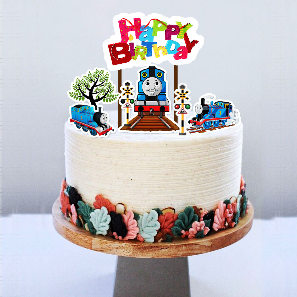 Topper cake thomas hiasan kue ulang tahun happy birthay | Lazada Indonesia