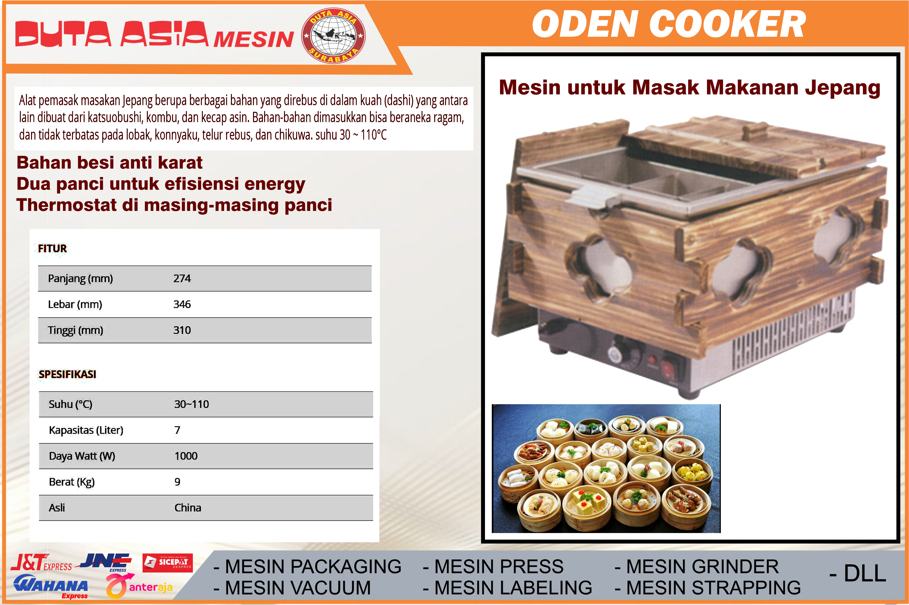 ODEN COOKER/ MESIN PEMASAK MAKANAN JEPANG KAPASITAS 7 LITER | Lazada ...