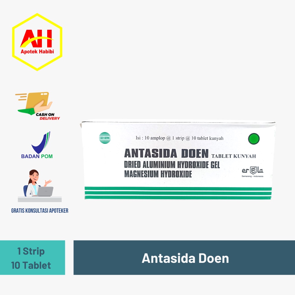 Antasida doen tablet 1 strip isi 10 tablet antasid dun antasida don ...