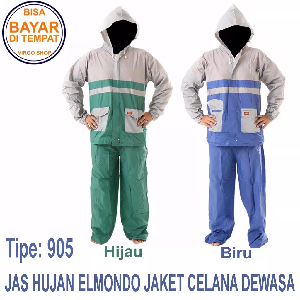 Elmondo Jas Hujan Pria Wanita Dewasa Jaket Celana Kombinasi 905 Not ...