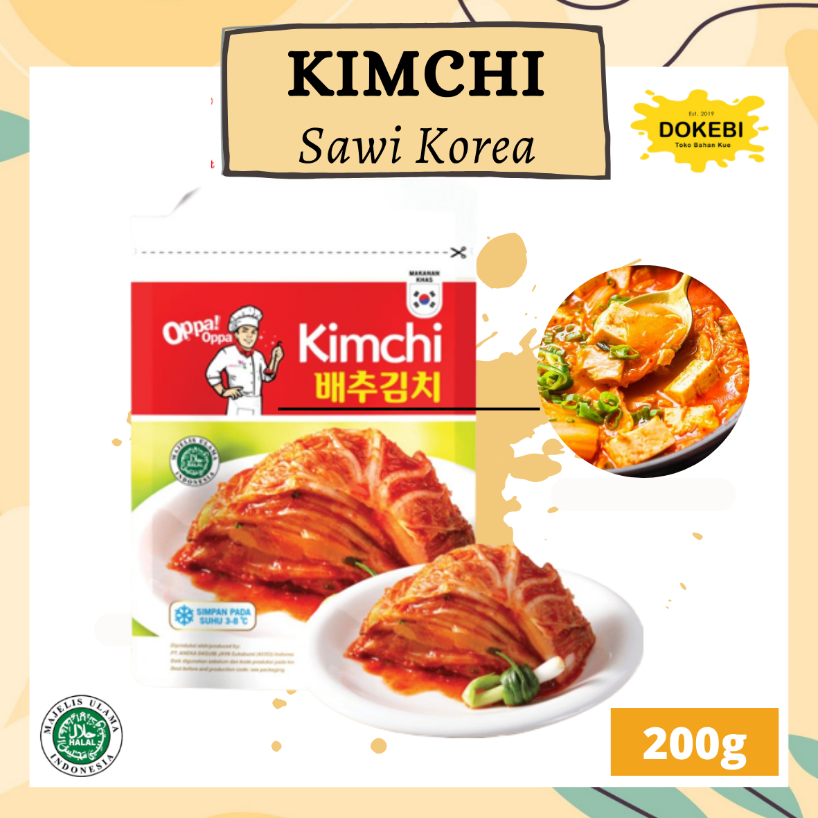 KIMCHI Sawi Fresh 200g / Kimchi Halal / Kimchi Korea / Korean Food ...