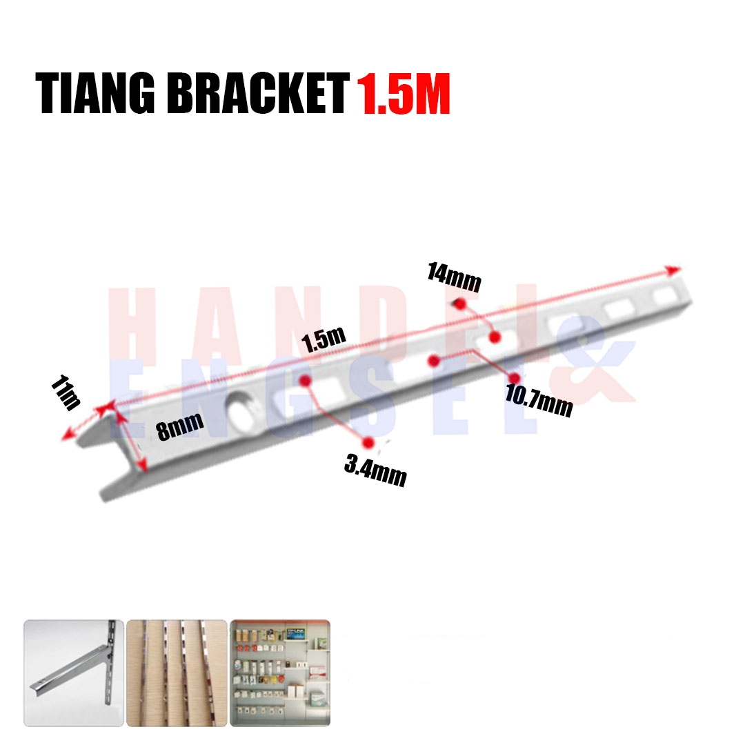 Tiang Bracket Kaca Kayu Rel Tiang Braket Penyangga Rak Dinding | Lazada ...