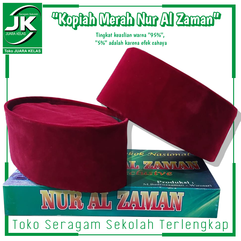 [Toko Juara Kelas] Peci Kopiah Merah Nur Al Zaman - Peci Merah Bludru ...