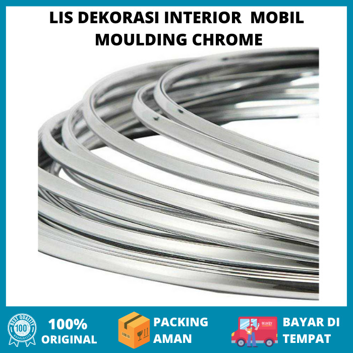 Lis Dekorasi Interior Mobil Moulding Chrome Trim Strip 4M / list ...