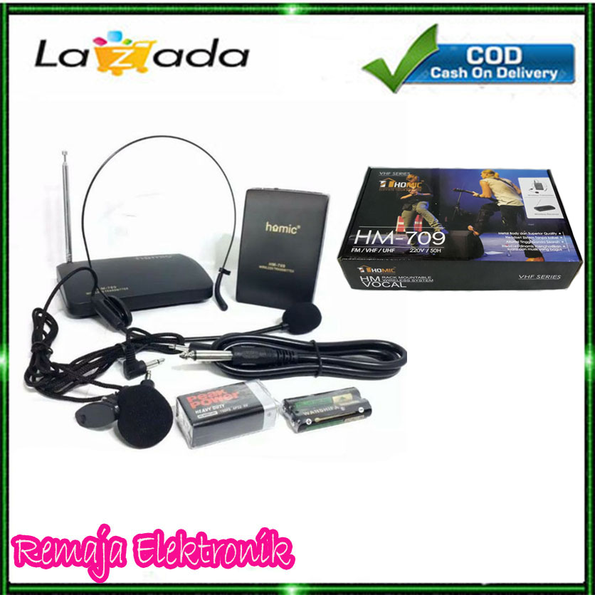 PROMO Homic Microphone Wireless Mic Homic HM-709 CLIP ON + Headset | Lazada Indonesia