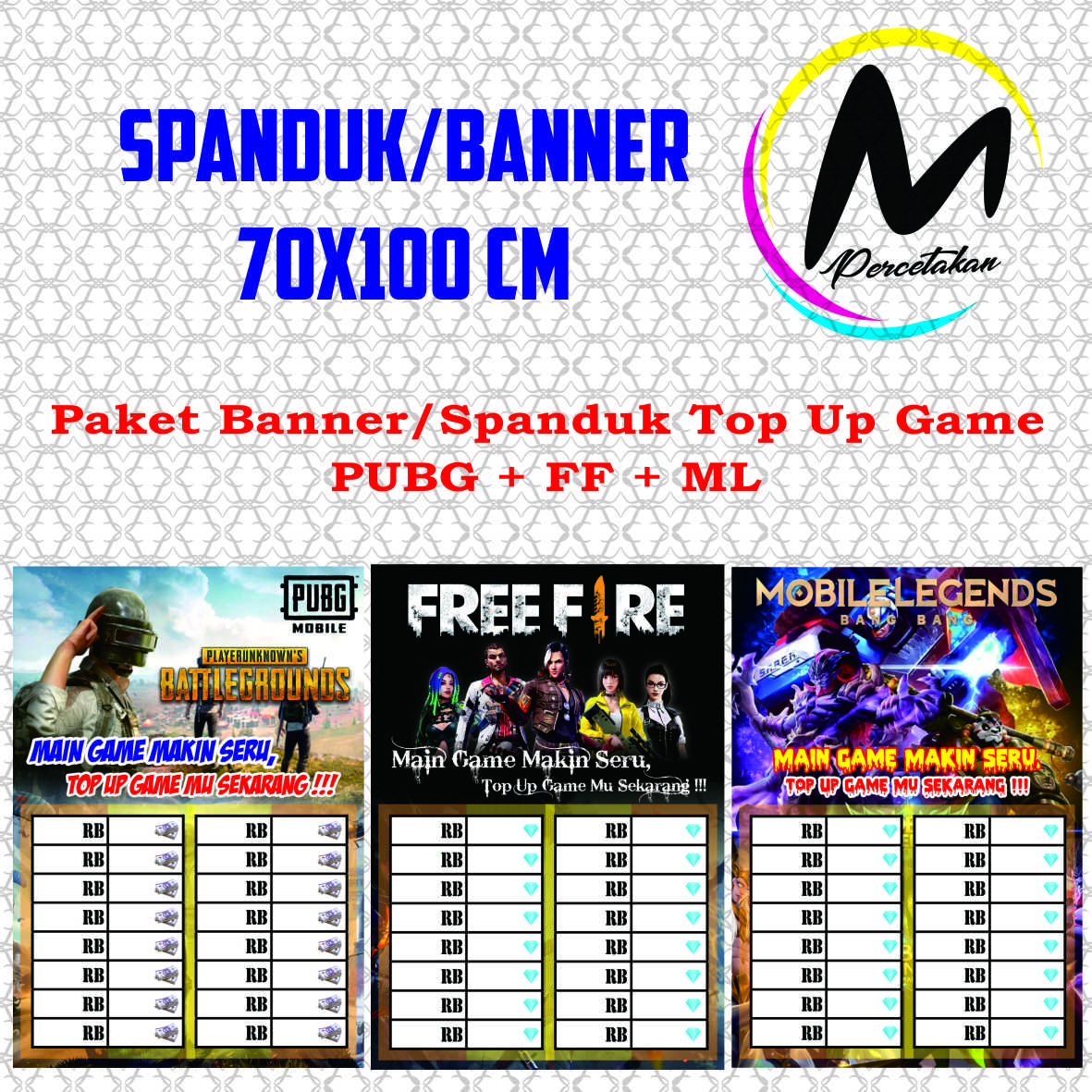 Spanduk Konter Game Banner Top Up - Paket Hemat | Lazada Indonesia