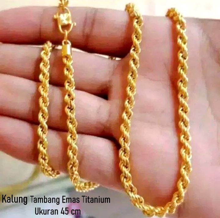 Kalung Emas TALI TAMBANG 24K Ukuran 45/60 cm | Lazada Indonesia
