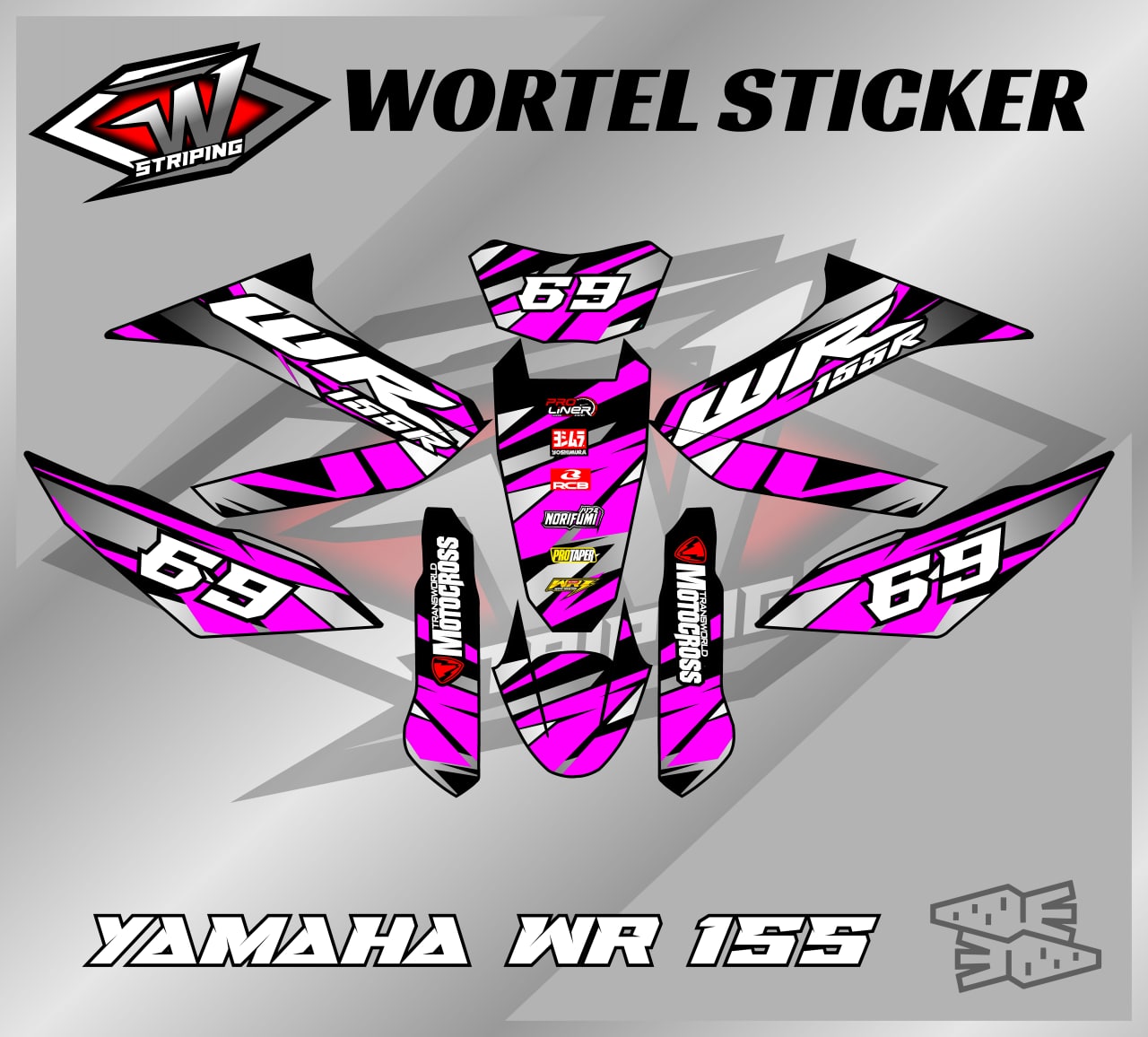 Striping WR155-Stiker Hologram Decal Yamaha WR 155 Racing Abstrak ...