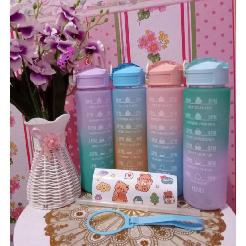 botol minum 1liter viral/bottol minum Tritan 1liter/botol motivasi ...