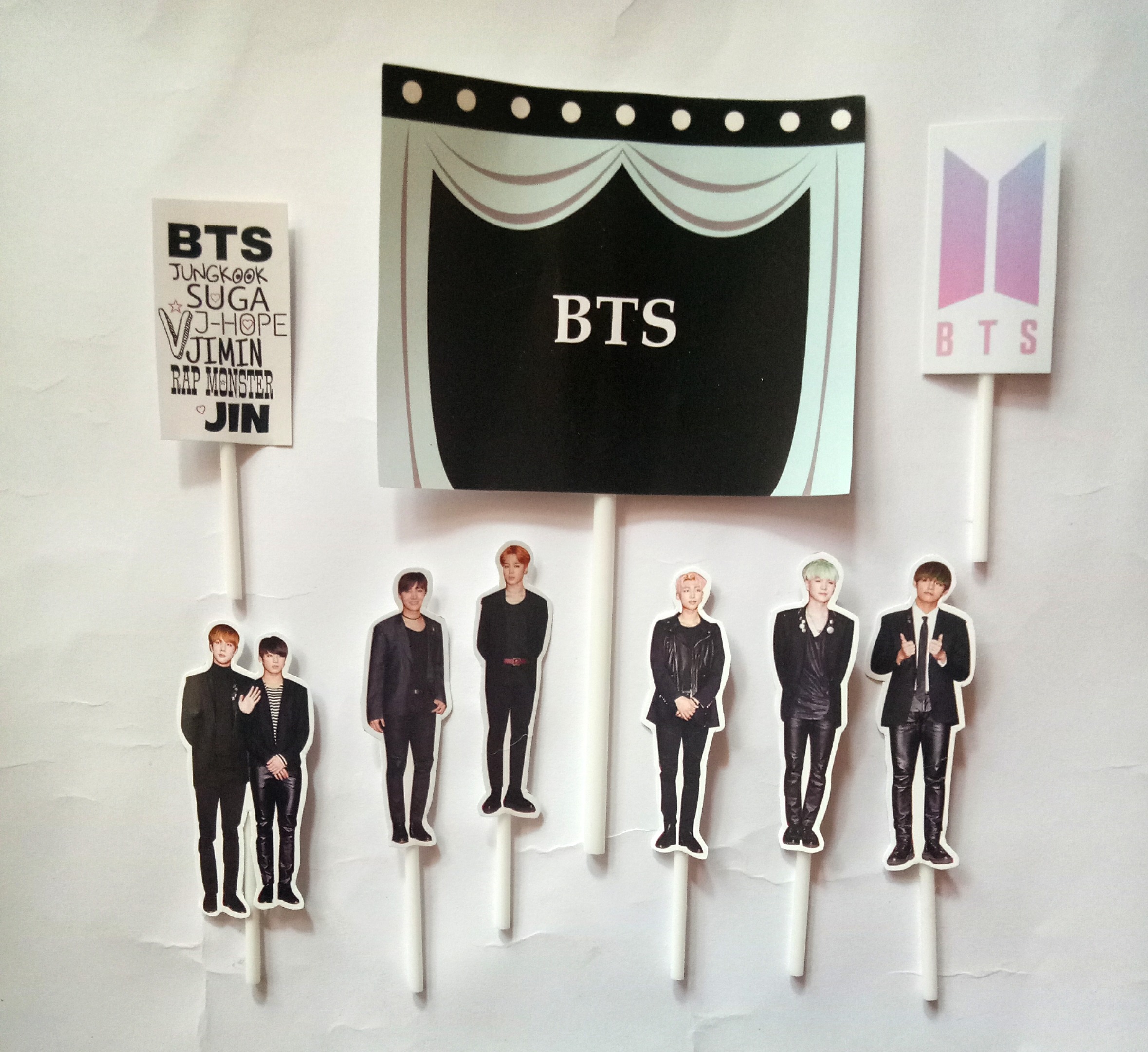 satu set topper toper cake hiasan kue ulang tahun karakter bts korea ...