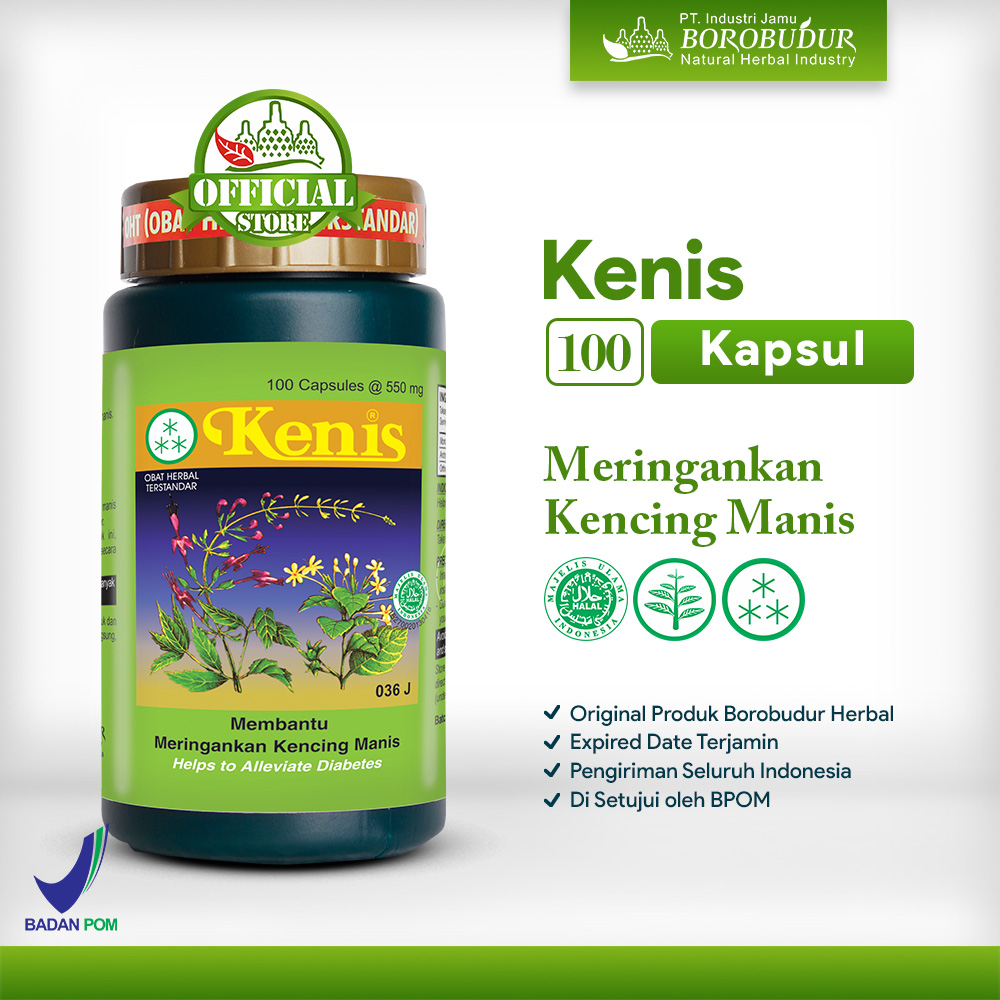 Borobudur Herbal Kenis 100 Kapsul - Untuk Penderita Kencing Manis ...
