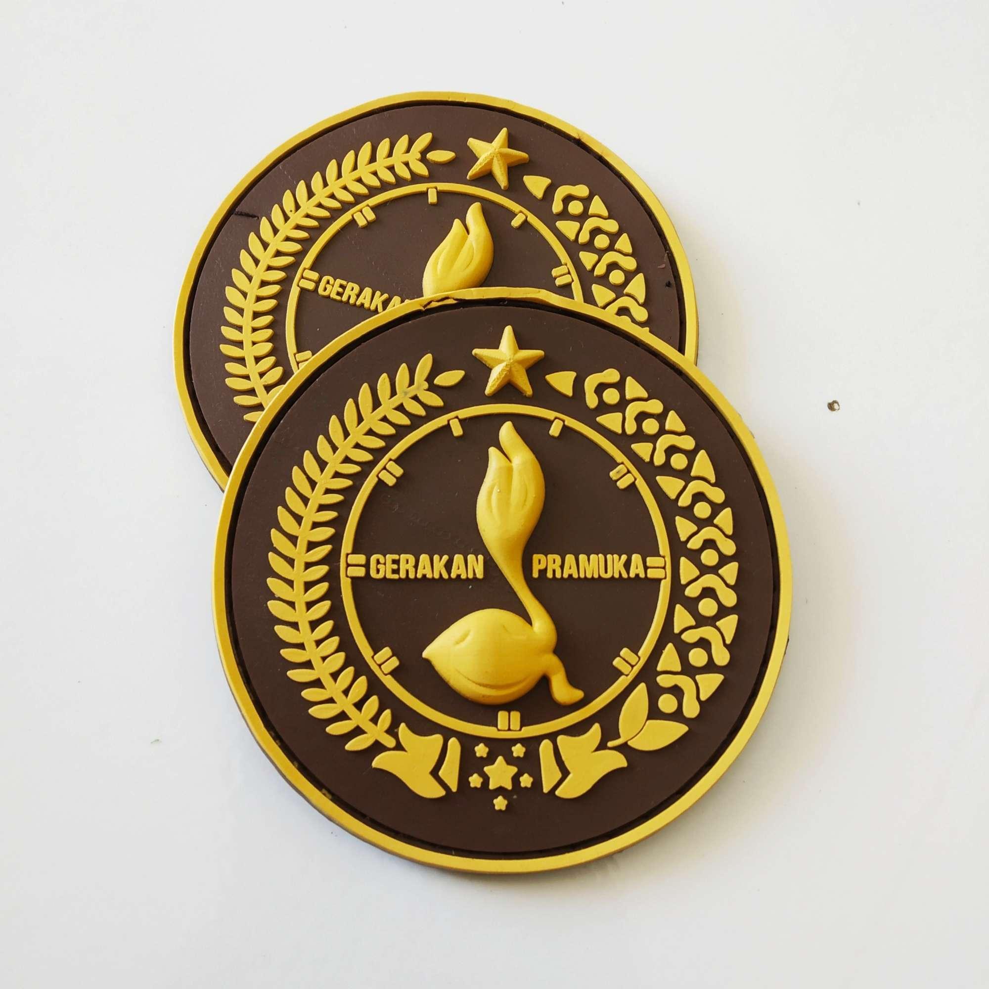 patch rubber LOGO PRAMUKA 3D / tempelan karet emblem velcro | Lazada ...