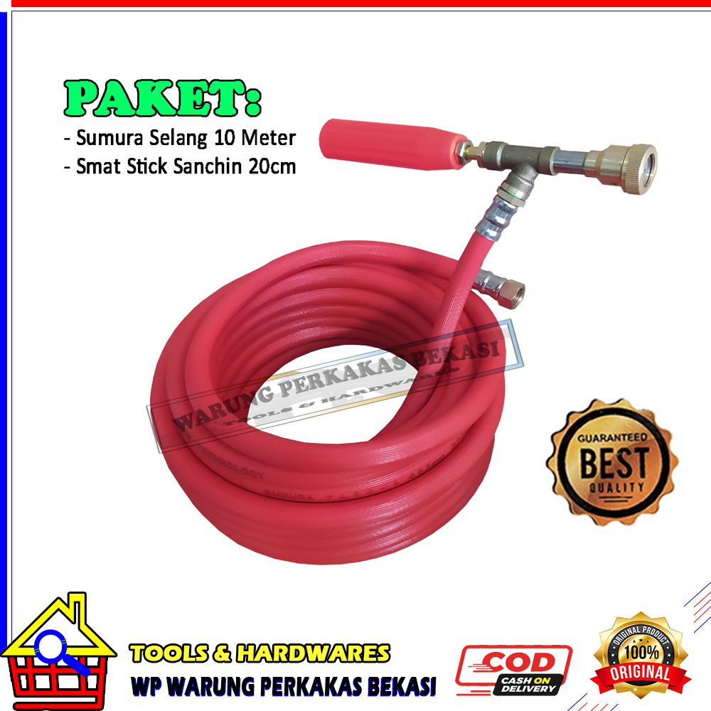 Paket SUMURA 10M Selang Power Sprayer Sanchin 10 Meter Dan Matrix Stick ...