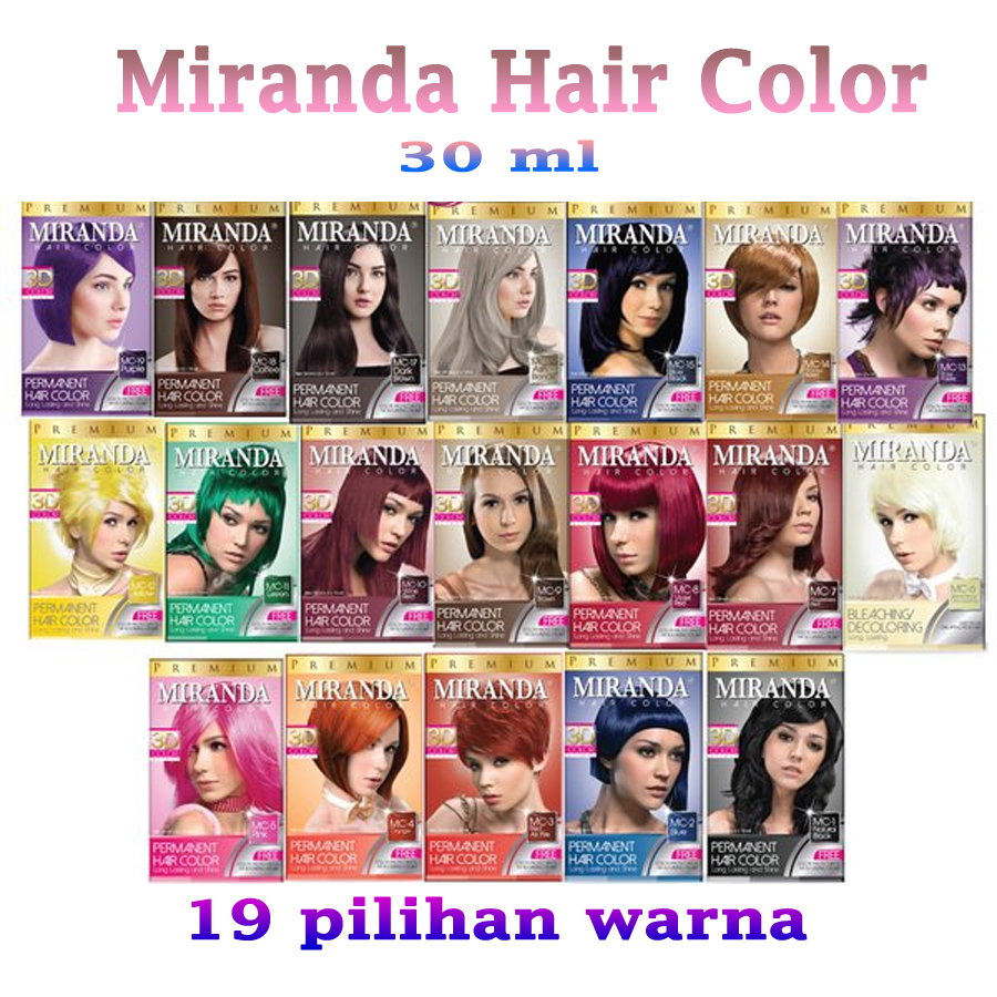 [WARNA LENGKAP] Miranda Hair Color 3D Color Effect (30x2)+10ml ...