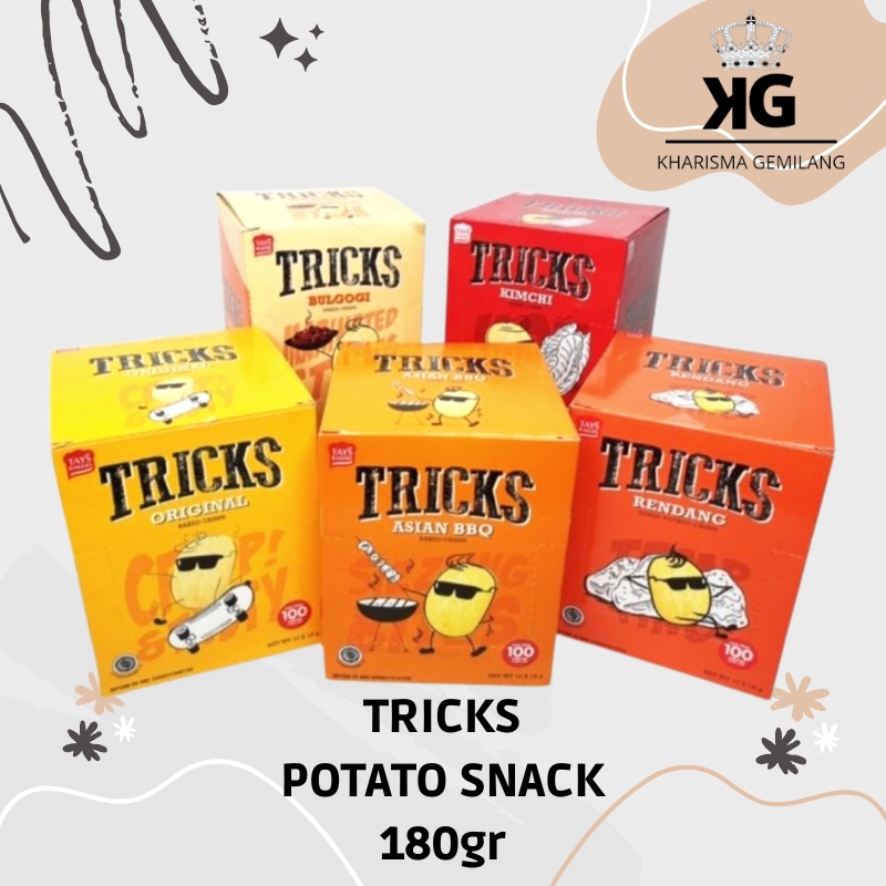 TRICKS - TRICKS 180g (1 BOX 10PCS) Snack Baked Chips Potato Kentang Box ...