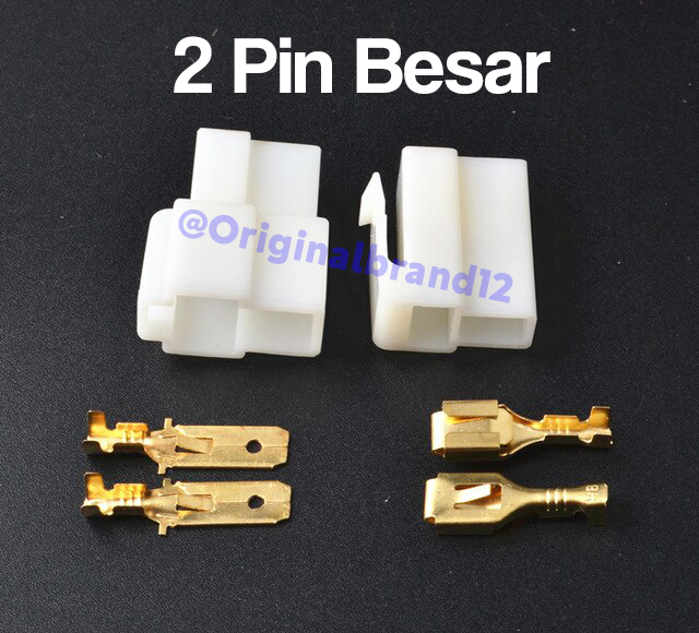 1 SET Socket 2 pin Besar + Skun / Soket Motor / Konektor /Kabel Motor ...