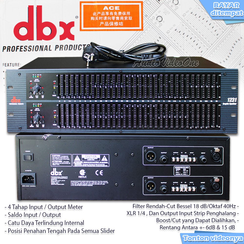 Equalizer DBX 1231 2 Cahnel 31 Band Graphic Ekualiser Audio Equaliser Spesial Ground Jumper ...