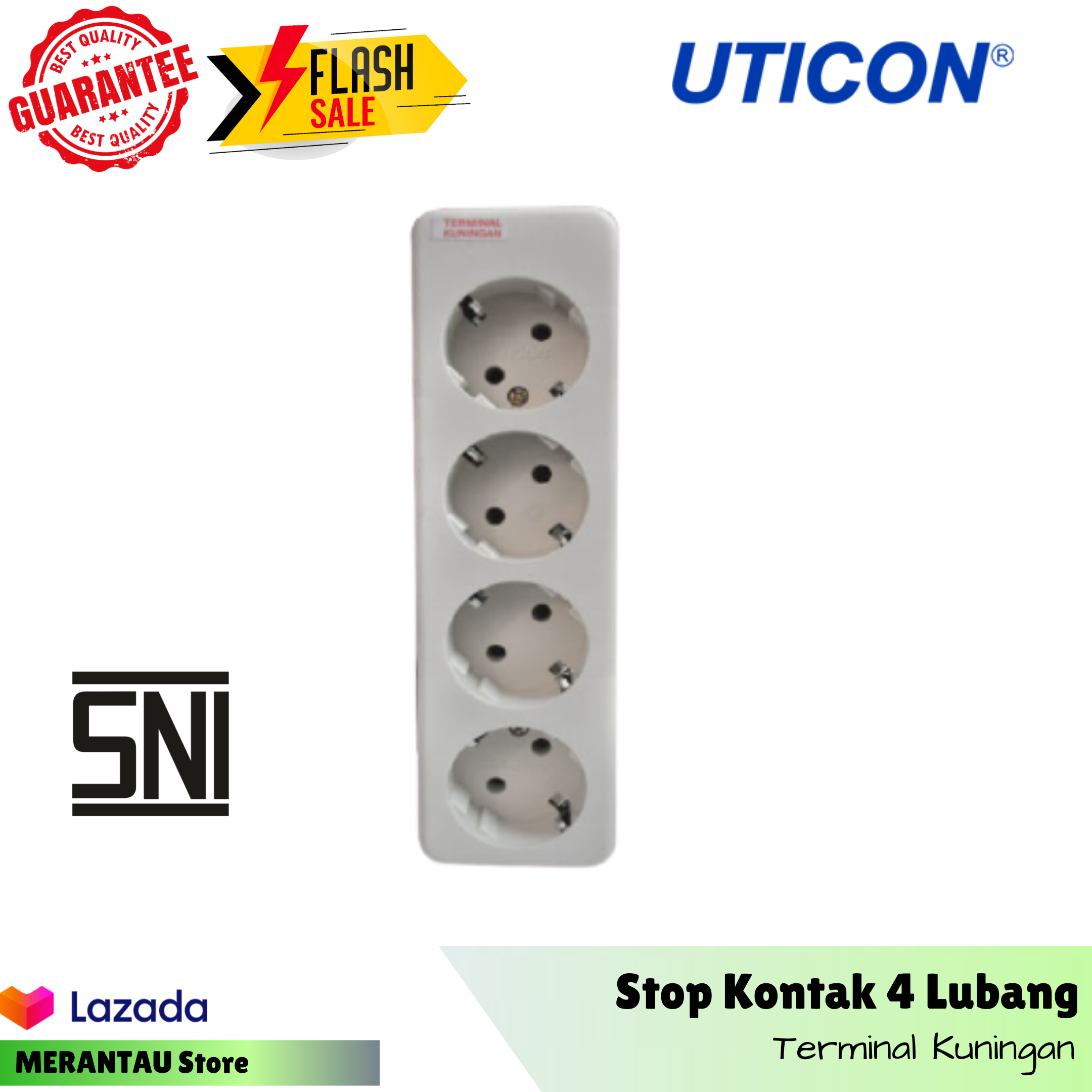 Merantau - STOP KONTAK UTICON 4 EMPAT LUBANG STOP KONTAK SK 4 LB SOCKET ...