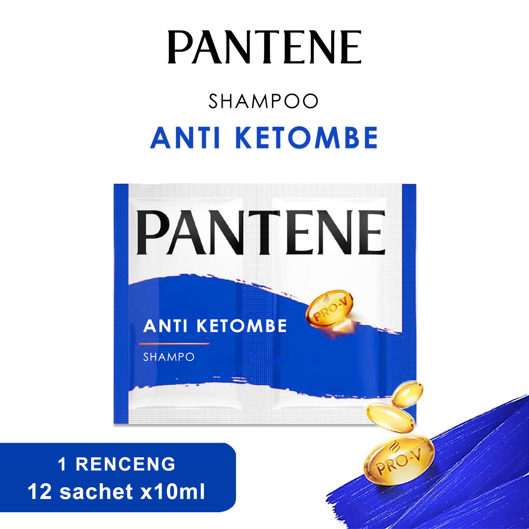 Pantene Sampo 12 Sachet x10ml Perawatan Rambut Rontok Anti Ketombe ...