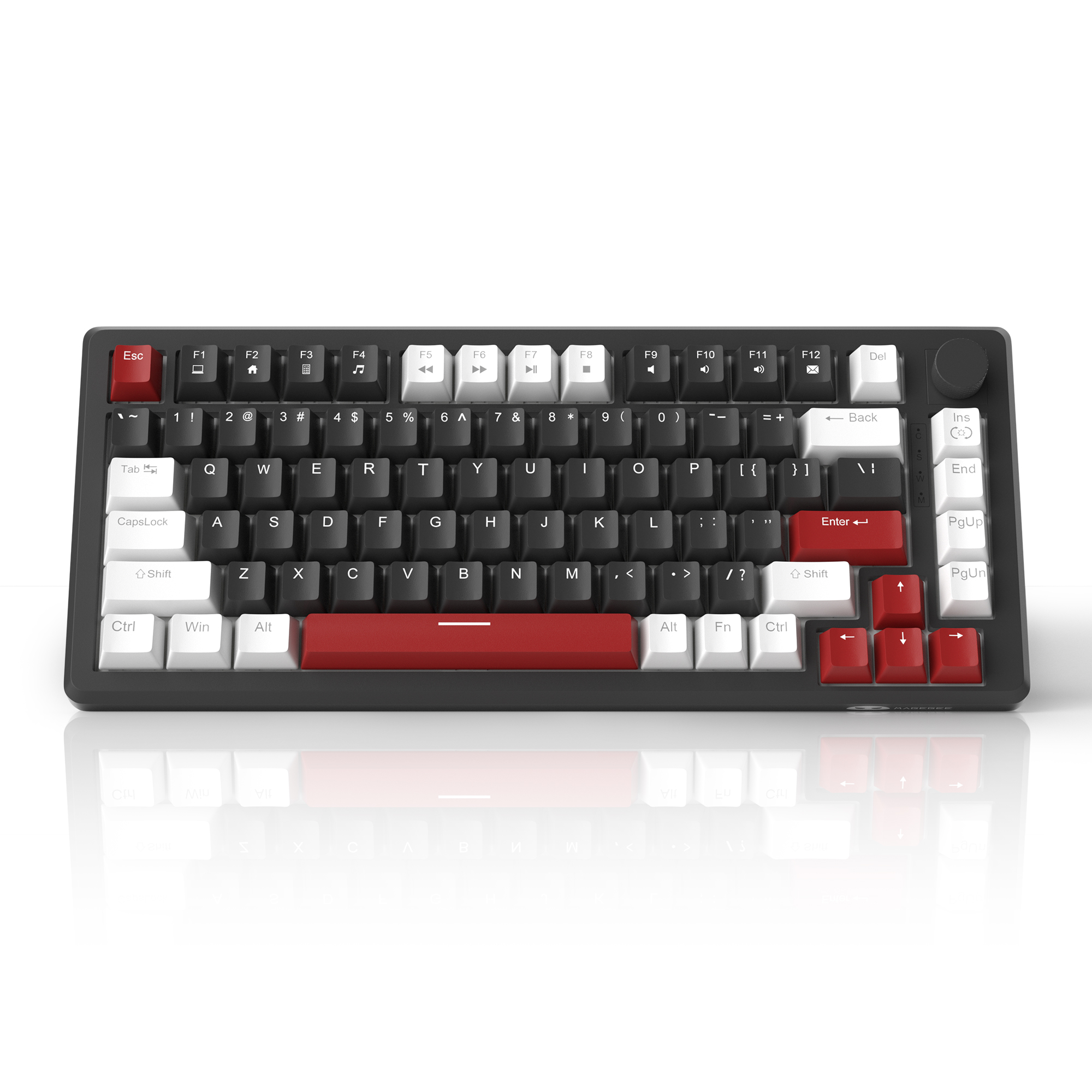 75% Wired Mechanical Keyboard Knob Control, Compact Rainbow Backlit ...