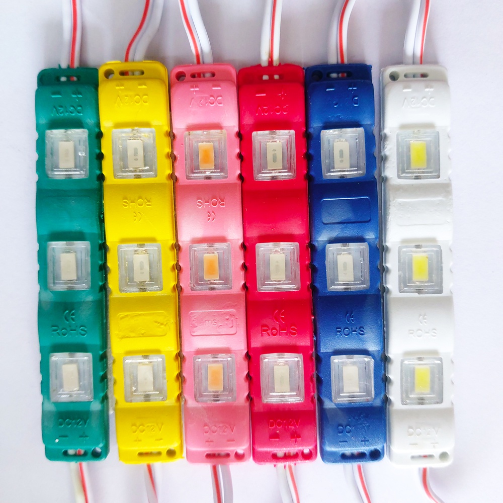 Lampu LED MOudl Strip 3 Mata 12 Volt / Hemat Daya / Multi Warna / Bisa ...