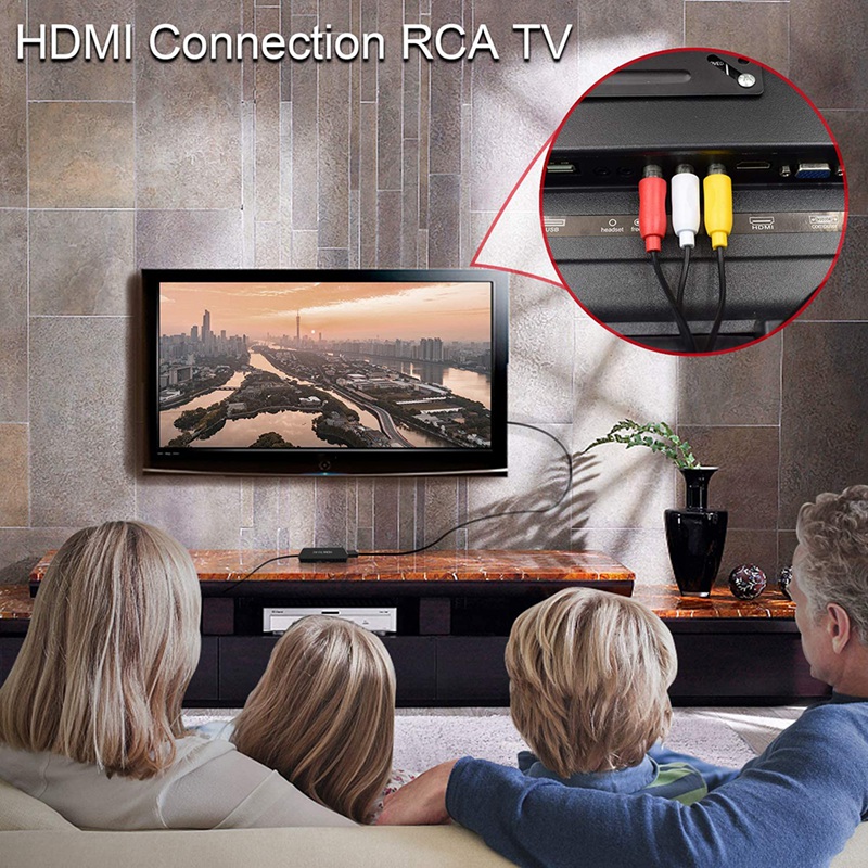 HDMI-COMPatible to AV Converter Supports Pal/Ntsc Compatible Fire Stick ...
