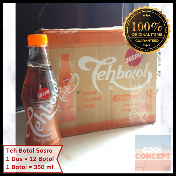 Bisa COD Teh Botol Sosro 350 ml 1 Dus Karton Isi 12 Botol Minuman Teh Melati Gilaa!!! | Lazada ...