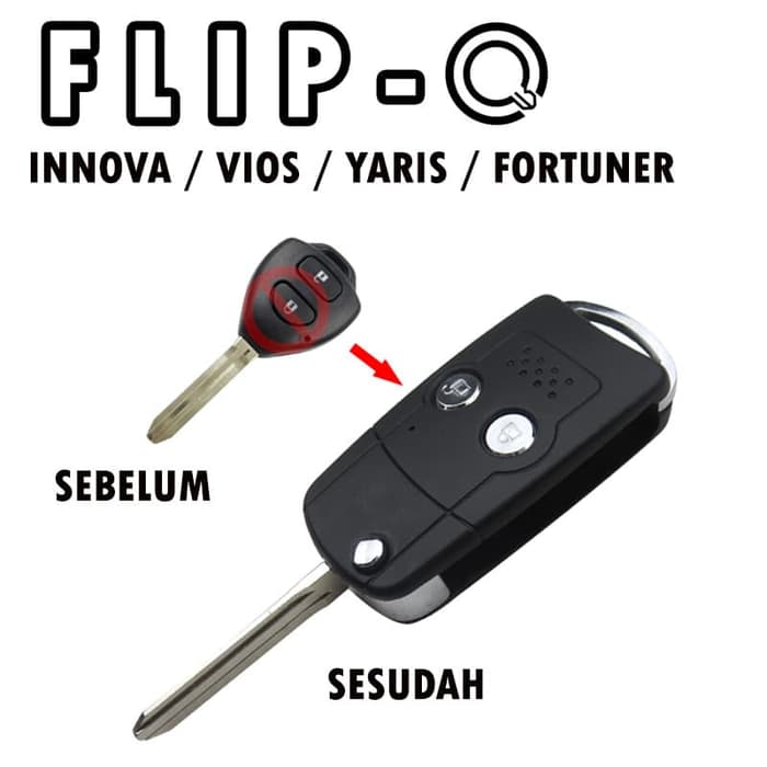 Flipkey Toyota Vios Innova Yaris 2 Tombol Casing Kunci Lipat Toyota ...