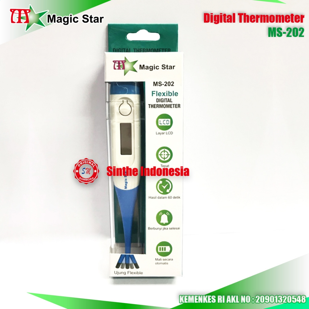 Thermometer Digital Flexible Magic Star / Alat ukur suhu badan / Pengukur Temperatur MS 202 ...