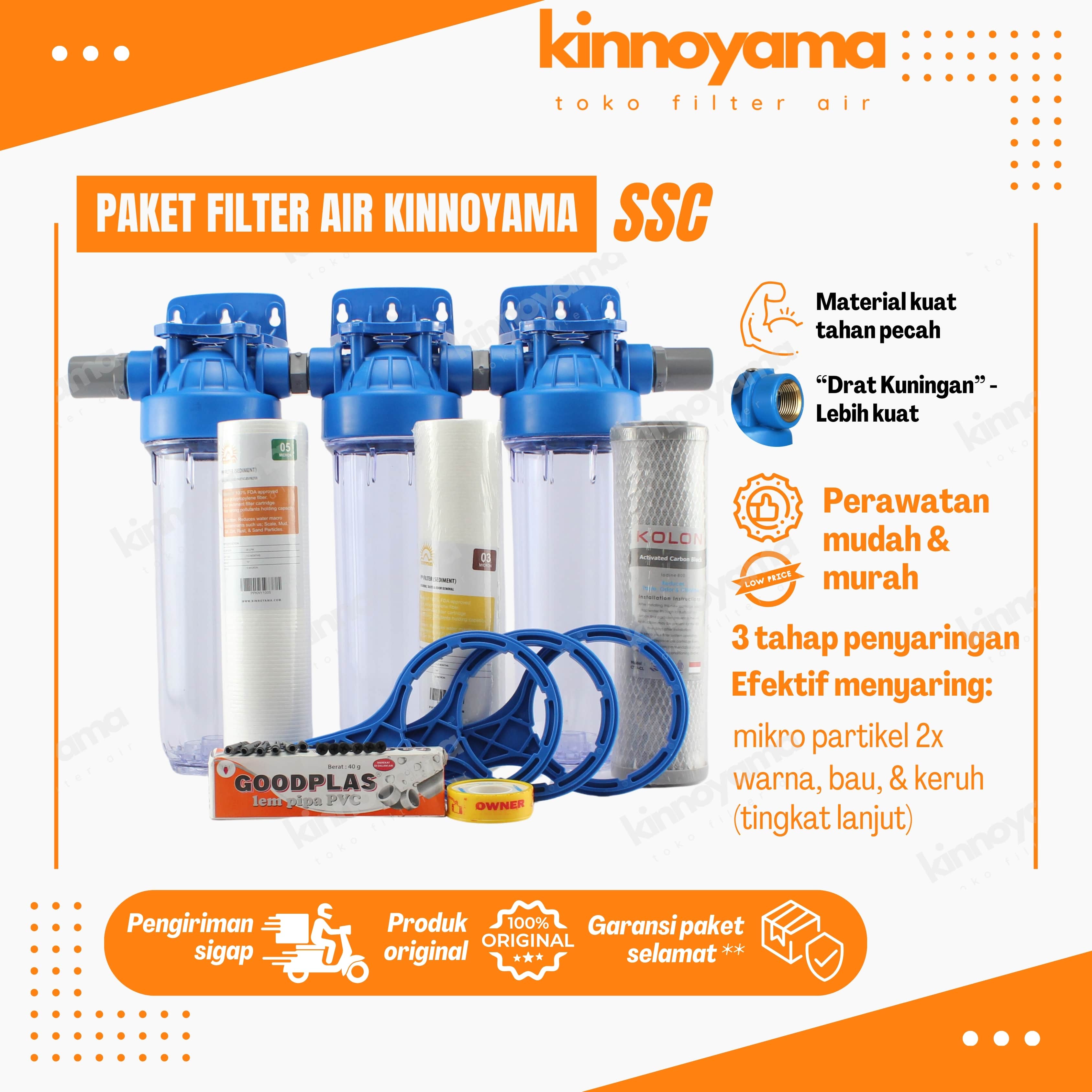 Paket Filter Air Toren 10 Inch / Filter Air Sumur Keruh Berpasir ...