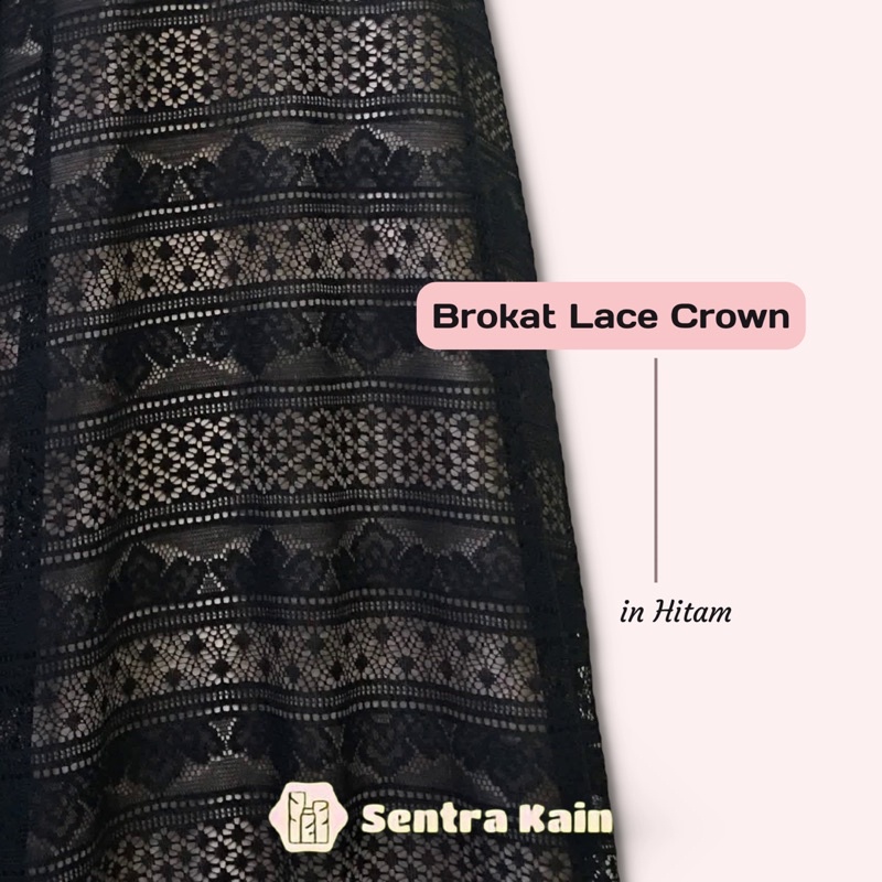 Kain Kebaya Bahan Brokat Lace Crown warna Hitam | Lazada Indonesia