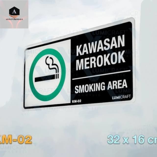 Akrilik petunjuk kawasan merokok smoking area sign 32 x 16 cm | Lazada ...