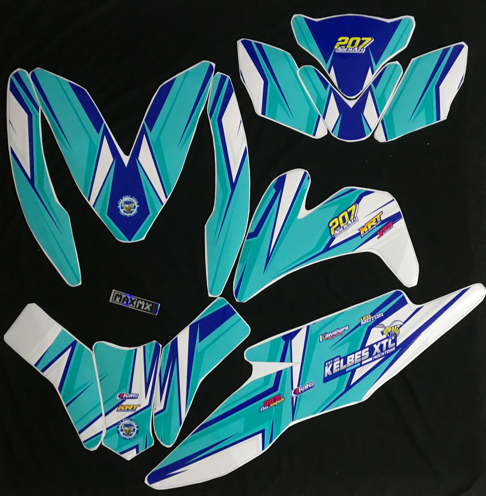 Stiker decal beat esp 2018 kombinasi warna biru ungu | Lazada Indonesia