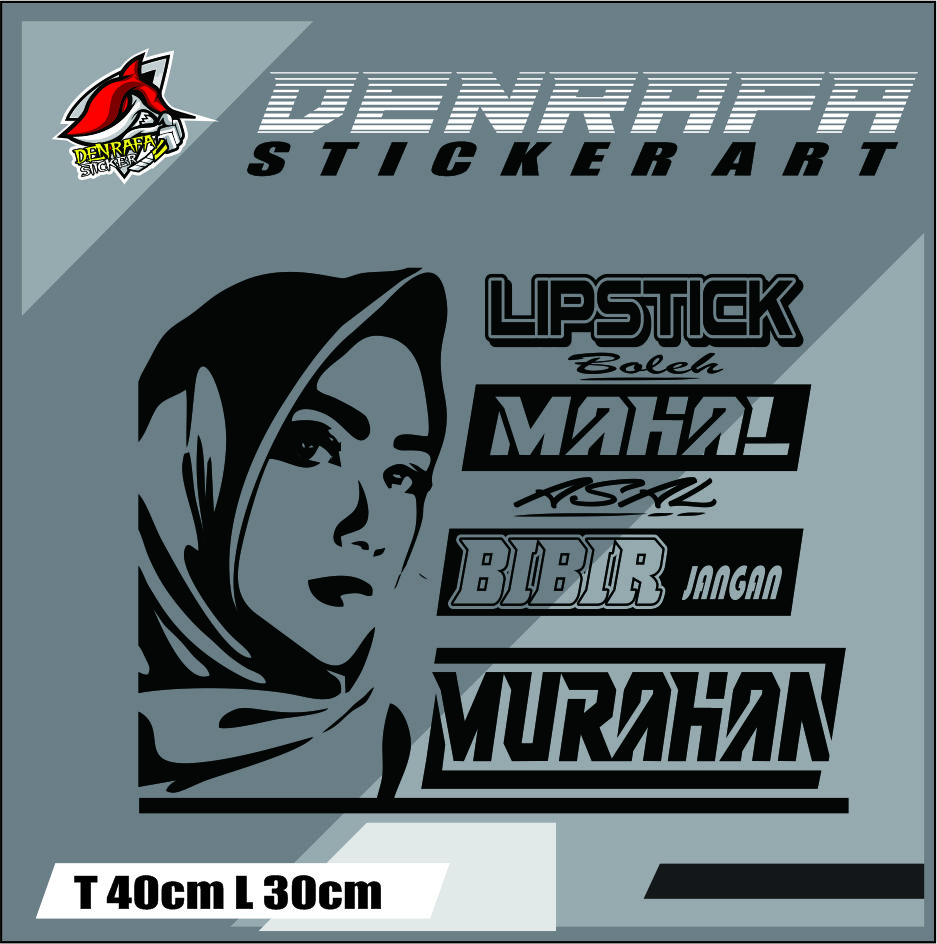 STIKER CUTTING CEWEK HIJAB KACA TRUK / STICKER KATA KATA TRUK GAMBAR ...
