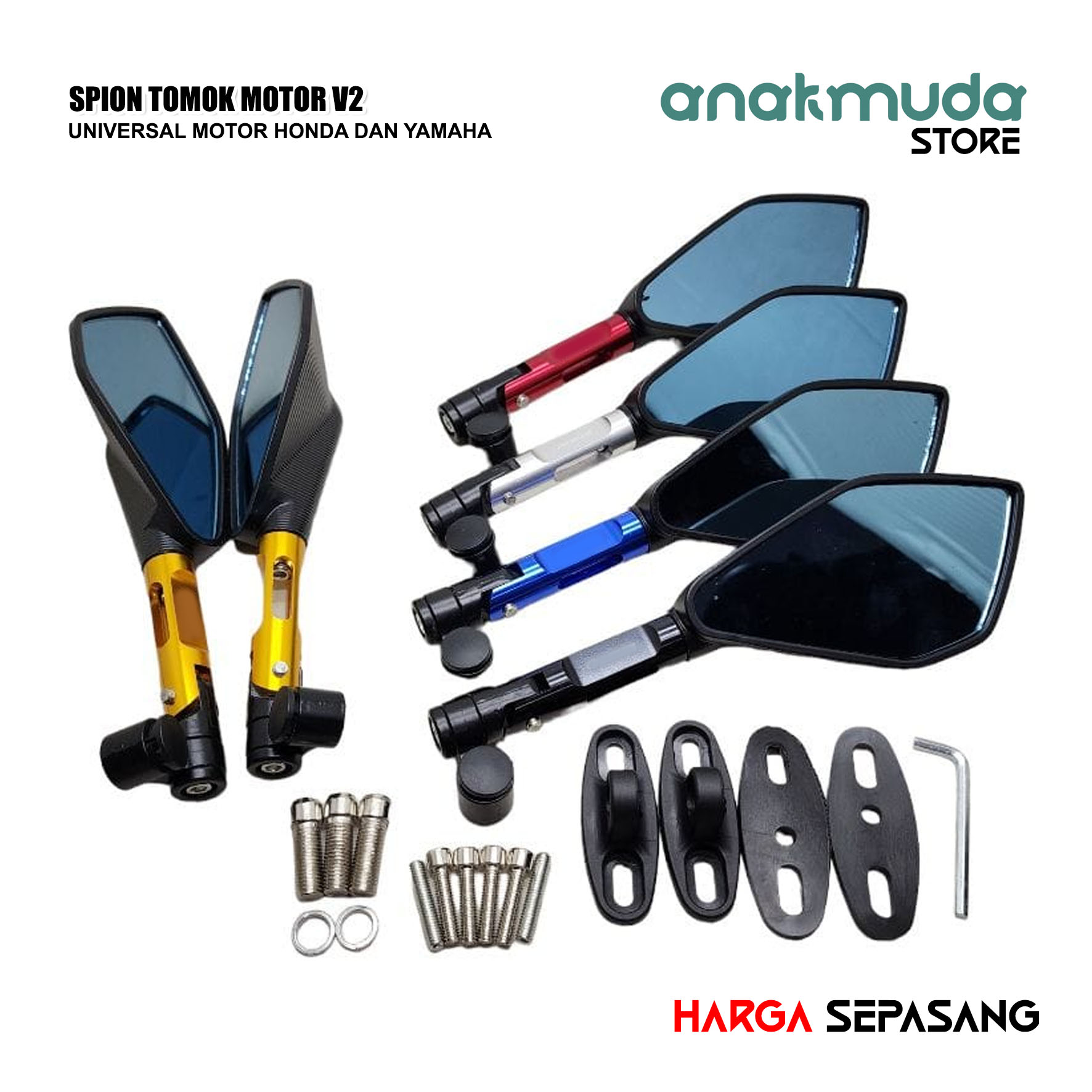 Spion Lipat Tomok V2 Full Cnc CB150R CBR R15 MX Nmax Pcx Aerox Vixion ...