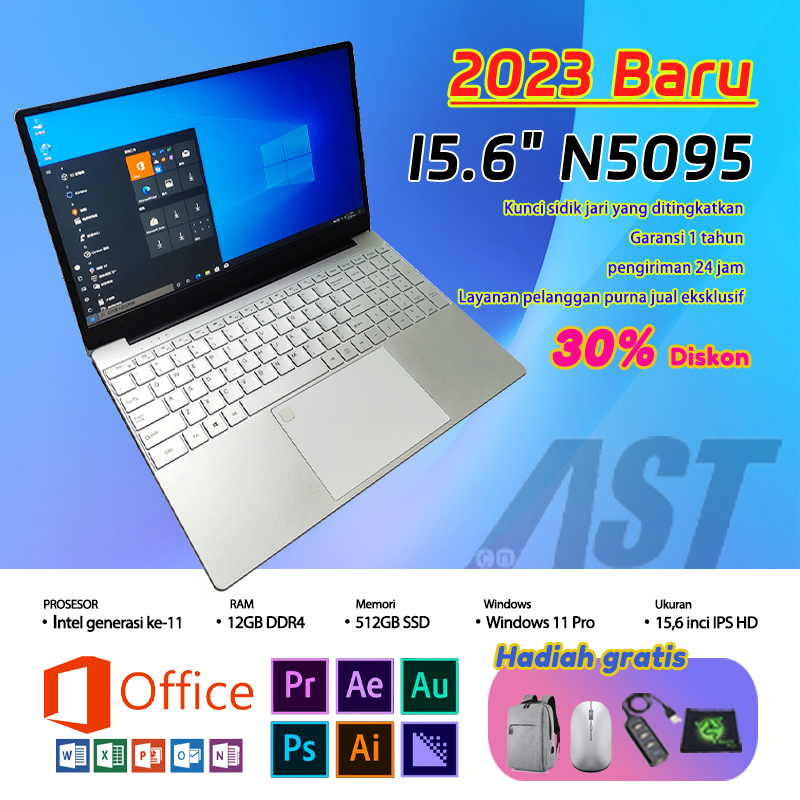 AST laptop baru pink Intel N5095 15.6 inci 16GB/512GB ssd(UPGRATE) IPS ...